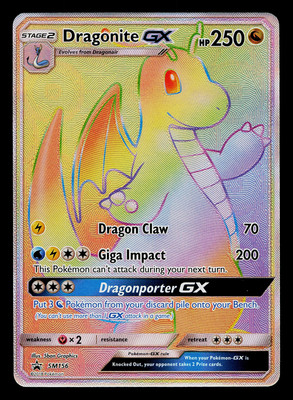 Pokemon Card - Dragonite GX SM156 Dragon Majesty Full Art SM Rainbow Holo Promo | eBay