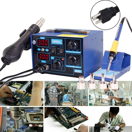 2-in-1 862D+ Digital SMD Soldering Iron Hot Air Gun Rework Station ...