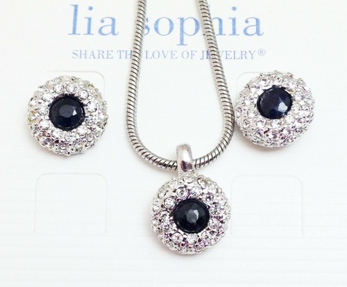 Lia Sophia ELLEN KIAM $144 Genuine Sapphires w Crystals Necklace ...