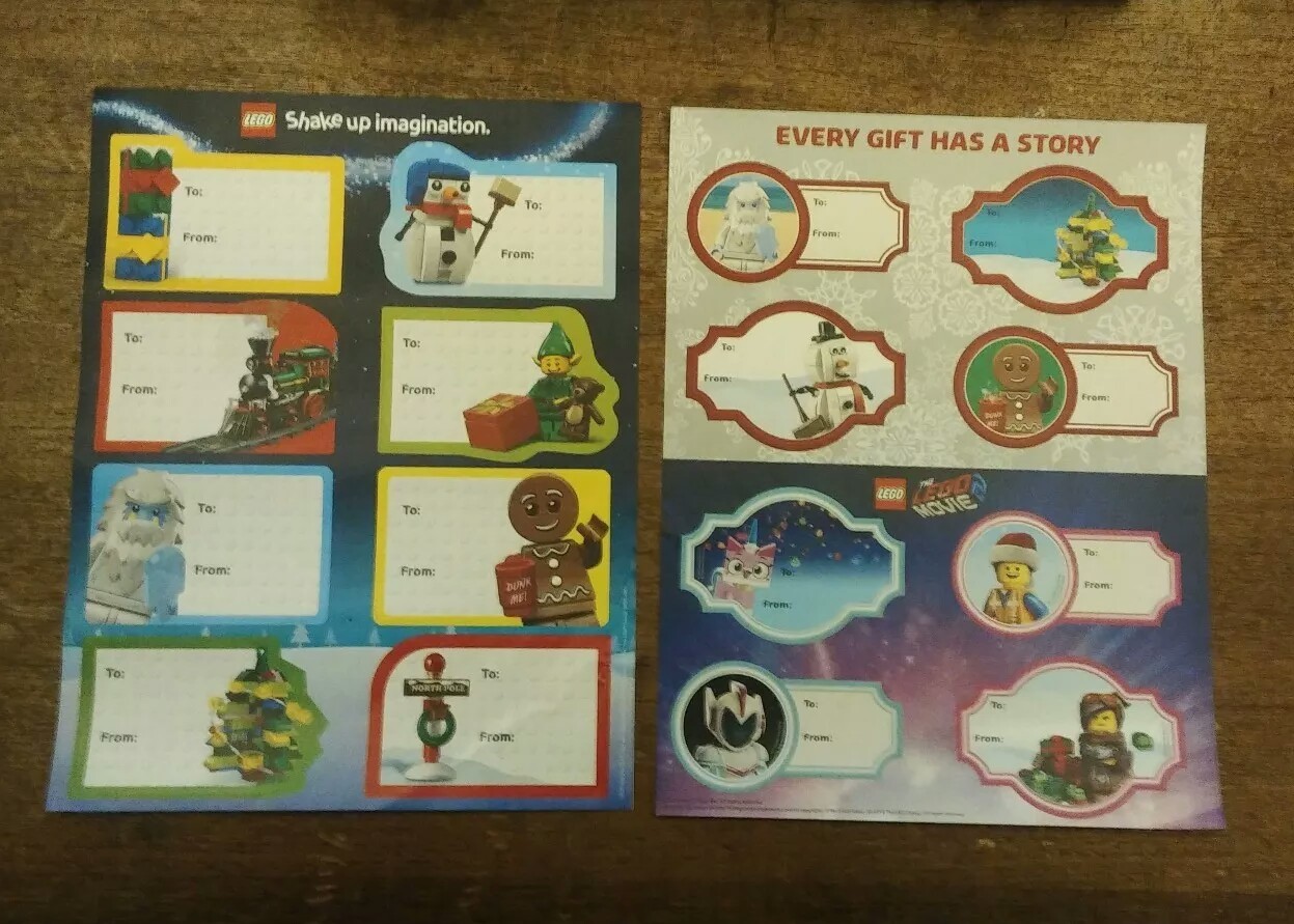 VINTAGE LEGO 2017 GIFT TAG STICKER SHEET | eBay