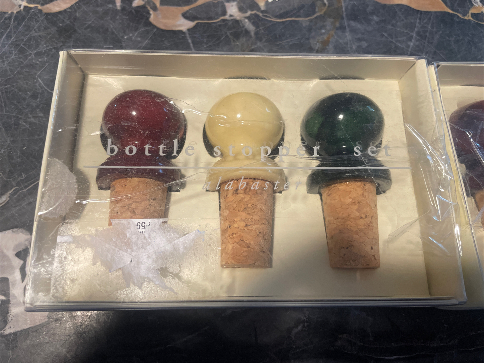2 Pier One Decorative Alabaster Painted Wine Bottle Stoppers Set Of 3 ...