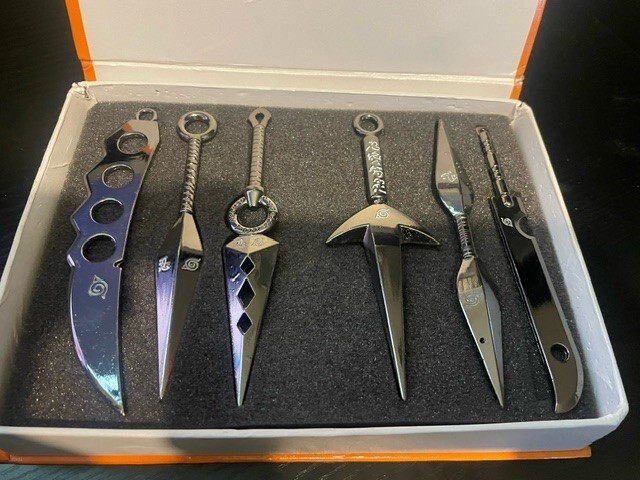 Anime Naruto Blade Keychain Kunai Sword Shuriken Knif… - Gem