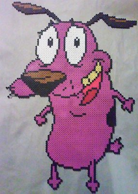 Courage the cowardly dog kandi perler necklace rave EDC PLUR hama art ...