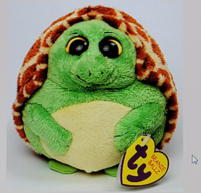 Ty Beanie Ballz Zoom the Turtle Ball 5" 13cm Rare Plush Stuffed Toy New ...