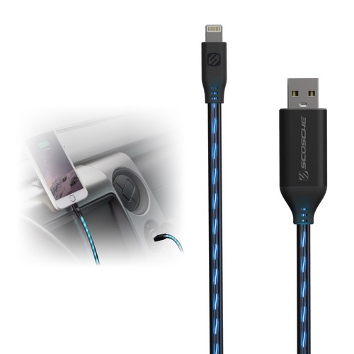 Scosche i3FLOA StrikeLine Flo Charge/Sync Cable w/ LED for Apple USB ...