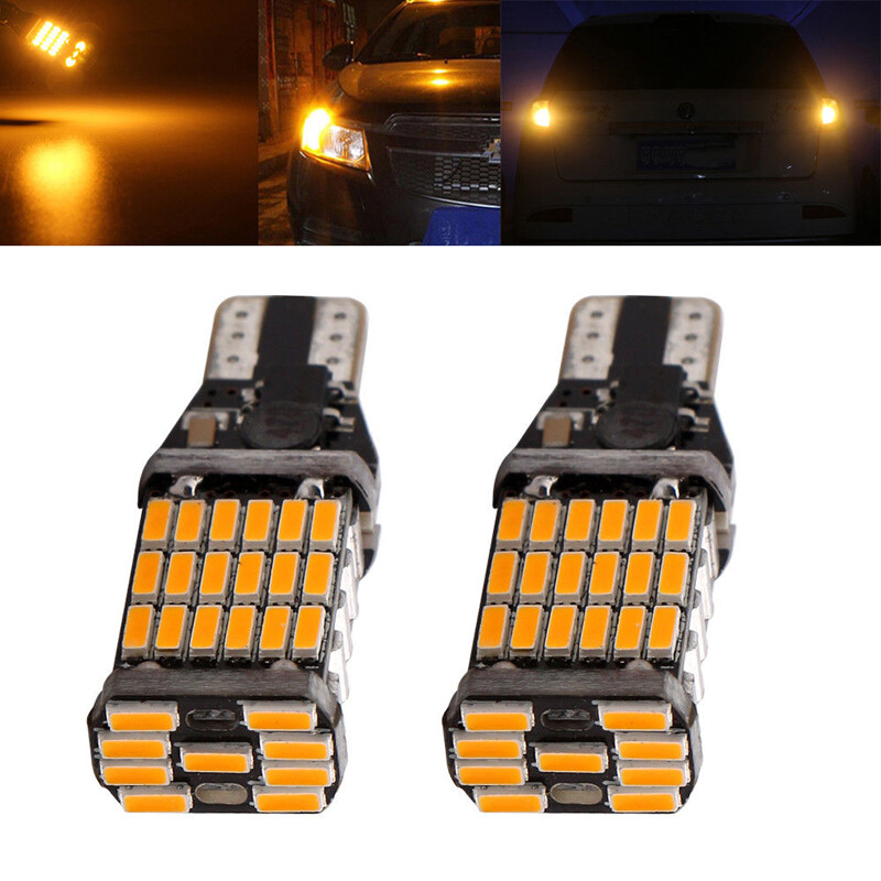 2x Amber T10 T15 W16W 4014 45SMD Canbus ERROR FREE LED Turn Signal ...