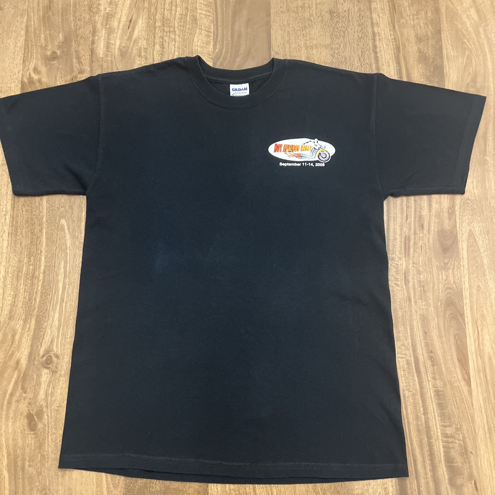 2008 Motorcycle Rally Shirt Hot Springs Harley + Eigh… - Gem