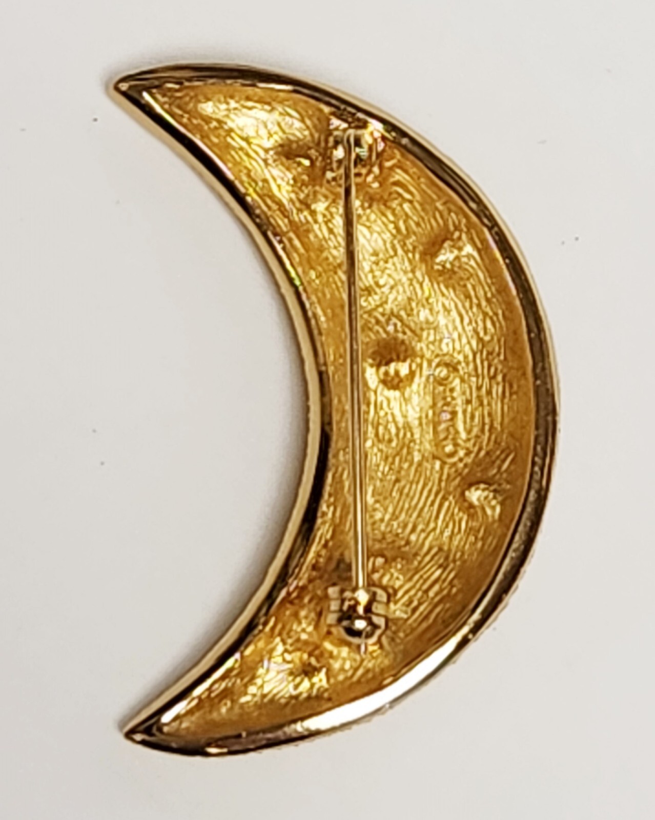 Vintage CHRISTIAN DIOR Textured Gold Plate Crescent M… - Gem