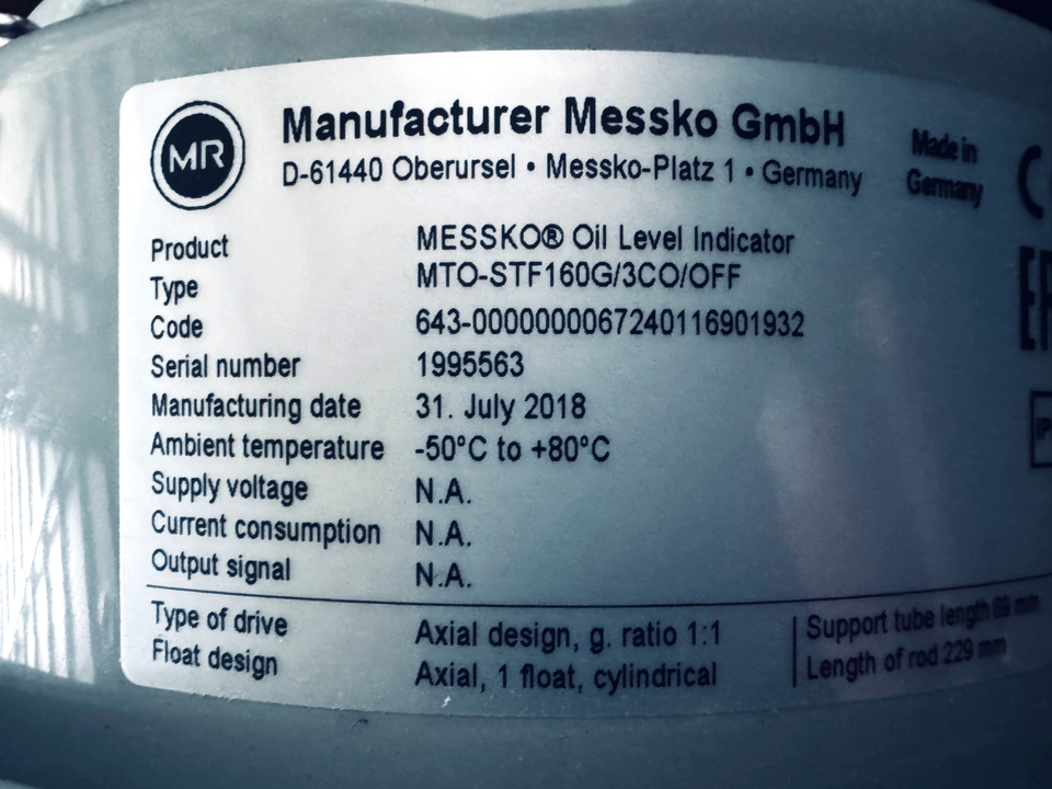 MESSKO MTO-STF160G/3CO/OFF Oil Level Indicator – Germany | eBay