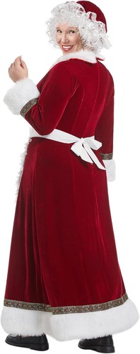 Mrs Claus Costume Adult Women 5PCS Miss Santa Clause Dress Deluxe ...