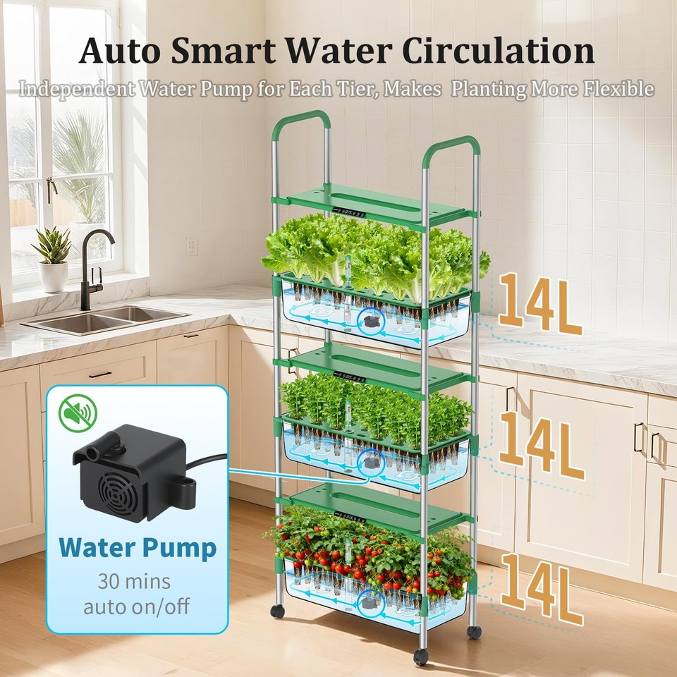 Hydroponics Growing System Kit, 81 Pods Vertical Indoor Herb Garden ...