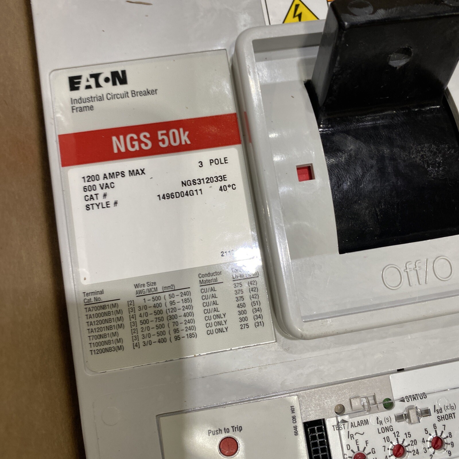 NGS312033E EATON 3 POLE 1200A 50KA 600VAC NEW | eBay