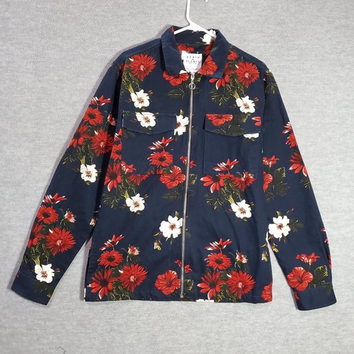 Denim & Flower Women Jacket Medium Blue Floral Pockets Full Zip | eBay