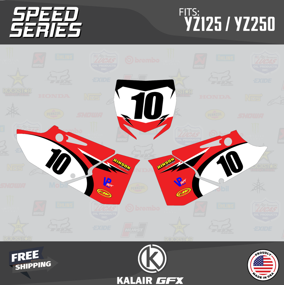 Graphics Kit for Yamaha YZ 125 250 (2015-2021) YZ125 YZ250 Speed - Red ...