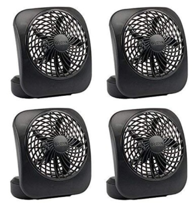 O2Cool FD05004BLK 5" Black 2 Speed Battery Operated Camping Fans - Quantity 4 755247121246| eBay
