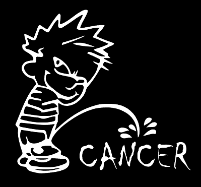 Calvin P*ssing on Cancer, Pee on Cancer Decal JDM Decal for Car ...