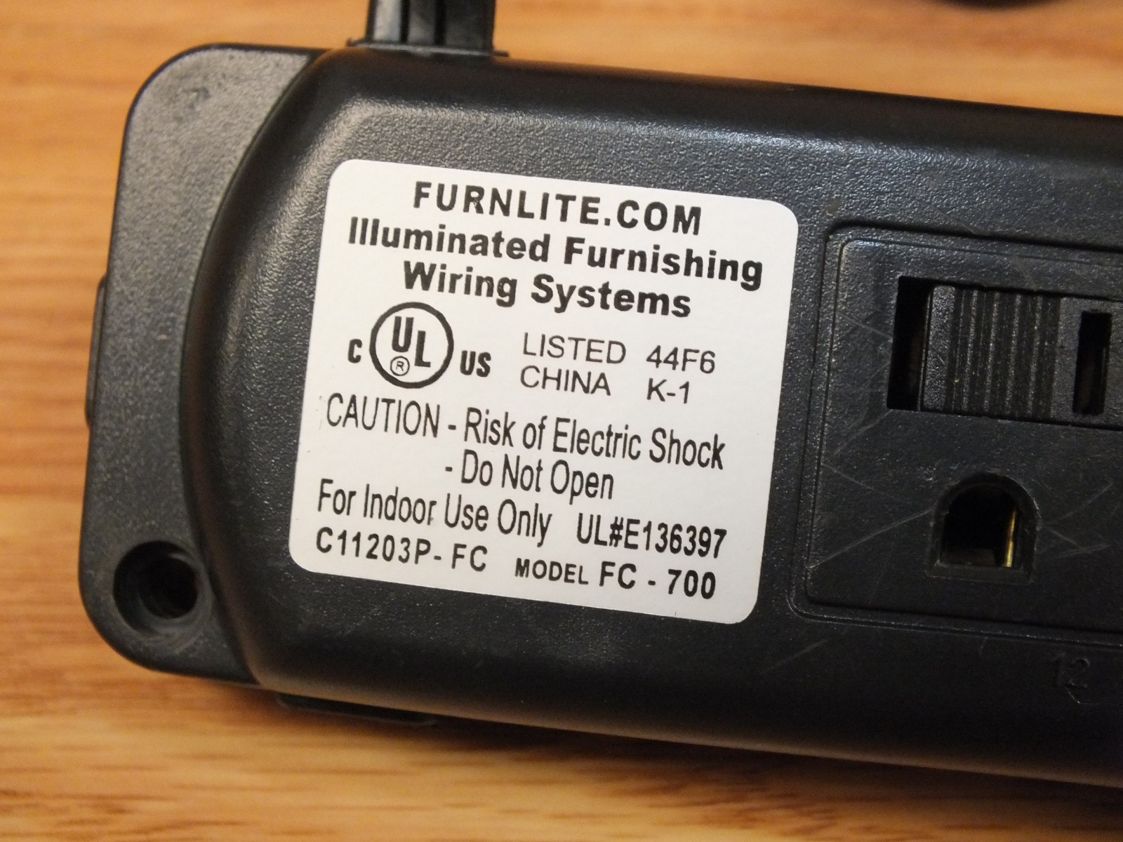 Genuine Furnlite (FC-700) 3 Outlet 12 Amps Max 120 VAC 60Hz Power Strip ...