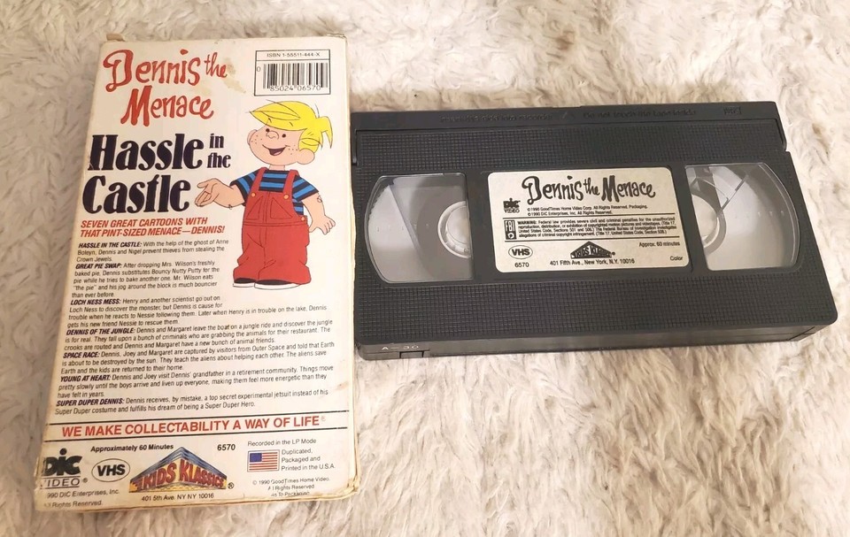 DENNIS THE MENACE Hassle In The Castle VHS 1990 Animated CHILDREN'S Dic ...