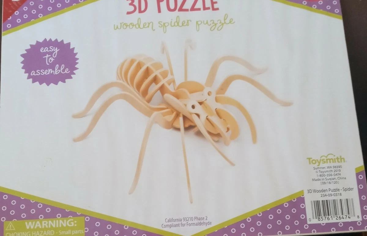 Spider Puzzle For Kids 3D Wooden Laser Cut Spider Puzzle, Wooden Spider ...