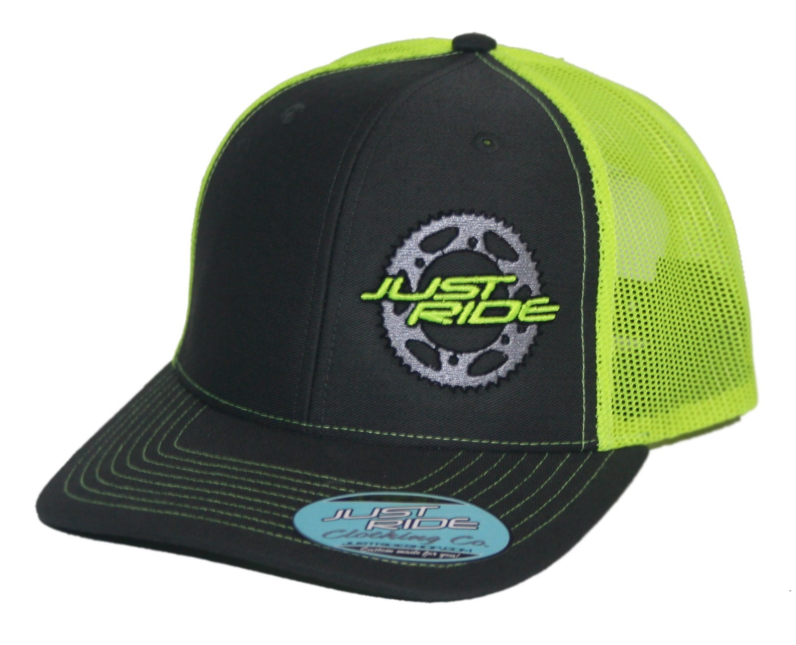 JUST RIDE FLEXFIT HAT FITTED CAP SPROCKET BMX MTB MOTOCROSS CYCLE ...