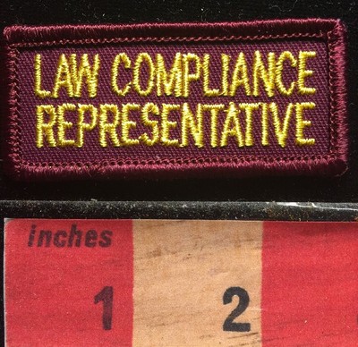 LAW COMPLIANCE REPRESENTATIVE ~ Legal (Police ?) PATCH 005 | eBay