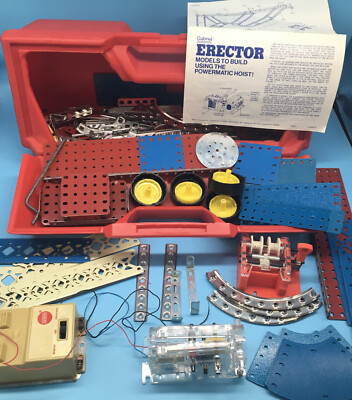 VINTAGE 1977 GABRIEL ERECTOR SET W CASE AND BUILDING GUIDE, NICE ...