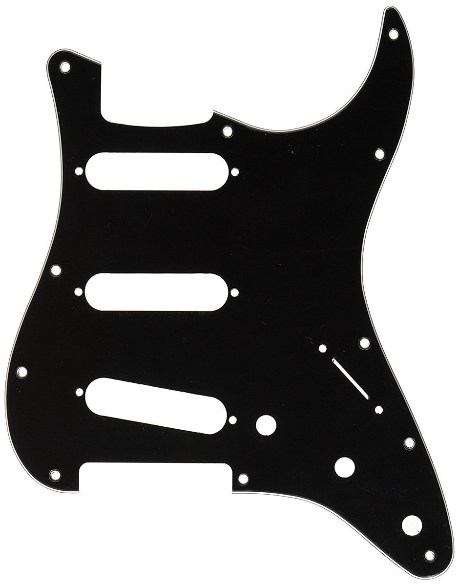 11 Hole Pickguard Genuine Fender 3-Ply 11-Hole Black Pickguard For ...