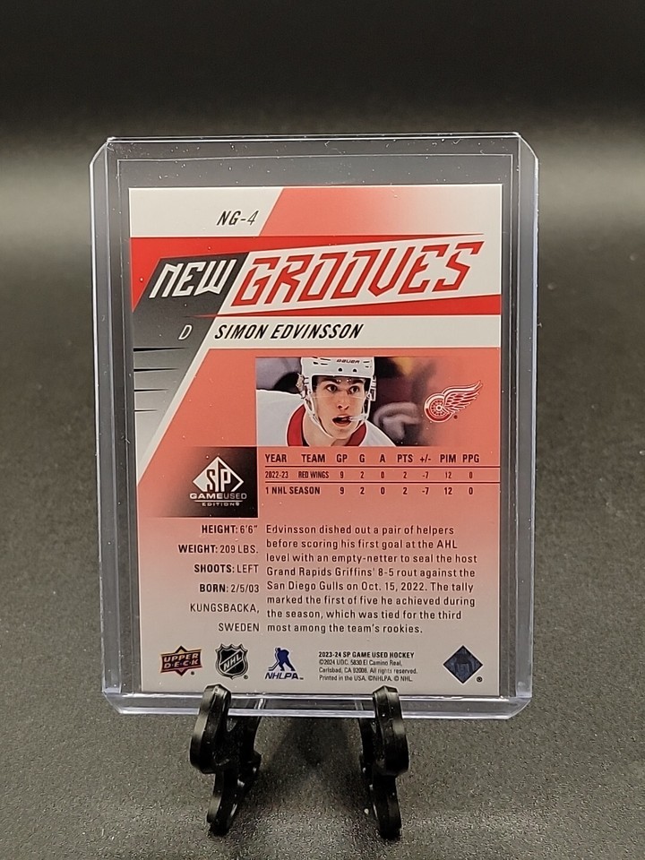 2023-24 SP GAME USED Simon Edvinsson NEW GROOVES RC ROOKIE /199 | eBay