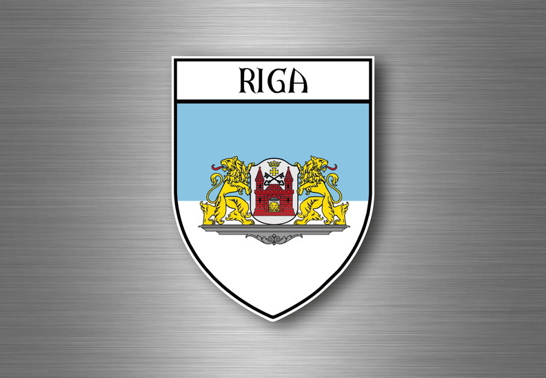 Sticker Car Motorcycle Coat Of Arms City Flag Badge Riga Latvia | eBay