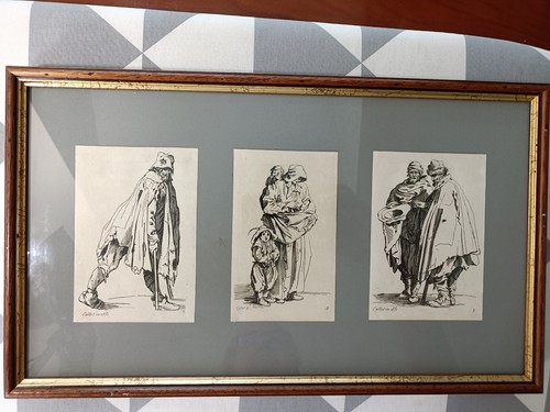 lot de 6 Gravures a l'eau-forte tirage 19e de Jacques Callot(1592–1635 ...