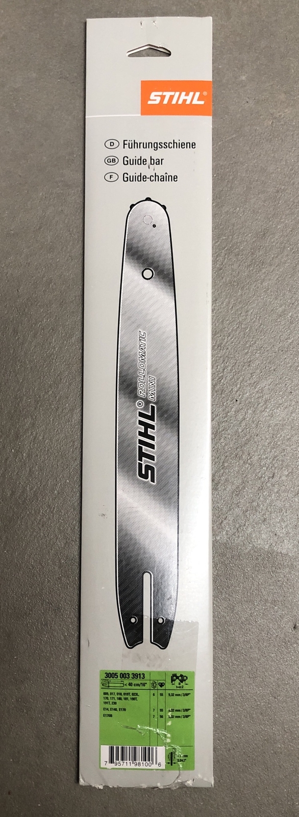 STIHL OEM 16" MINI CHAINSAW BAR - 3/8" Picco .043" 55 Links - 3005-003 ...