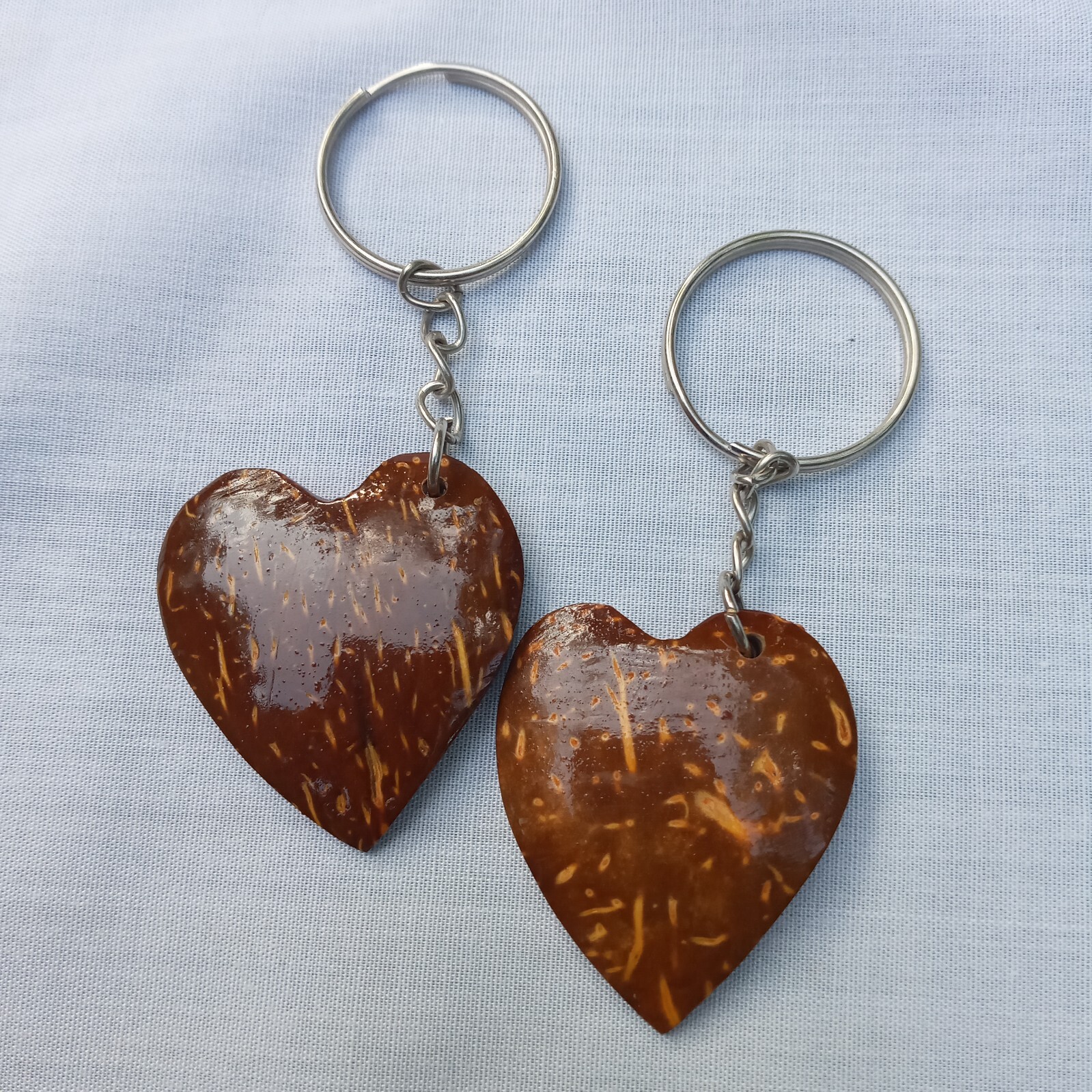 Coconut Shell Key Tag Heart Shaped Eco Friendly Handmade Brown Sri ...
