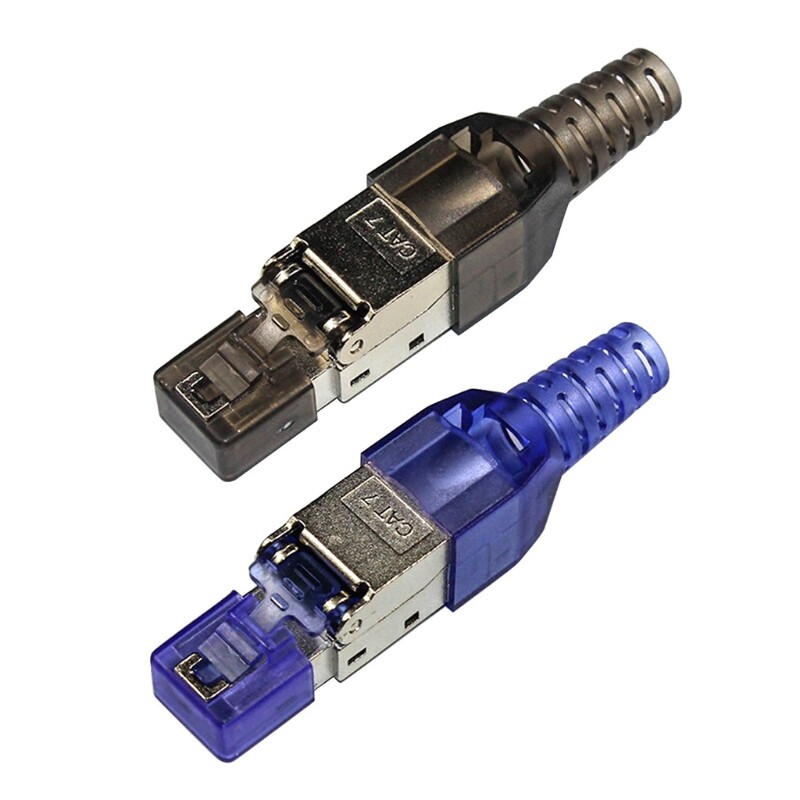 RJ45 Connectors Cat7 Gigabit 30u Shielded Contactor Pressure-free Plug ...