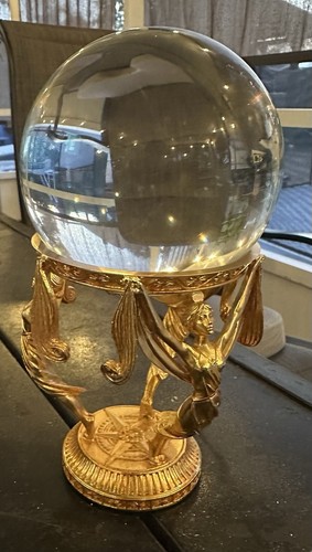 RARE Vintage Crystal Visions 1989 Franklin Mint Crystal Ball 24K Gold ...