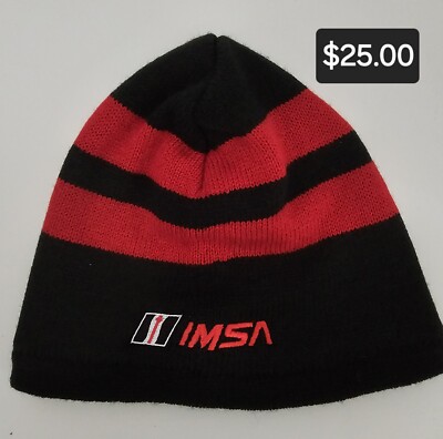 imsa beanie hat red/black | eBay