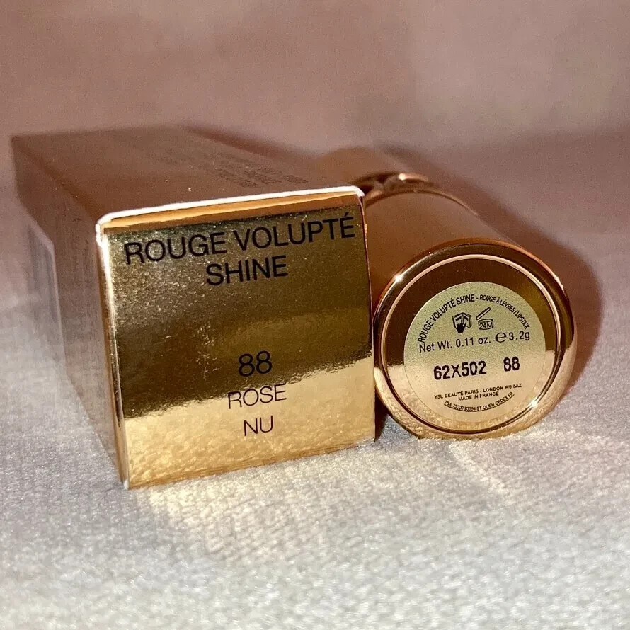 Yves Saint Laurent YSL Rouge Volupte Shine Lipstick in 88 ROSE NU Full ...