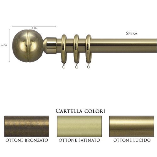 Tringles à Rideaux Bâtons Pour Store Corde Bande Laiton Terminal Sfera ...