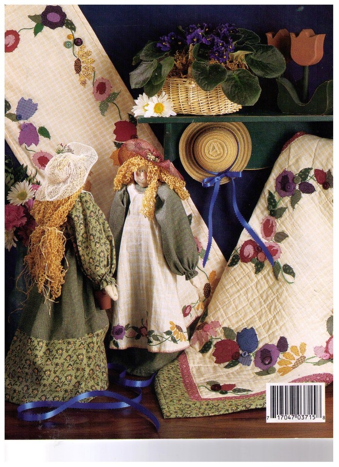 Spring Medley wall hanging, table runner, dolls applique FREE SHIPPING ...