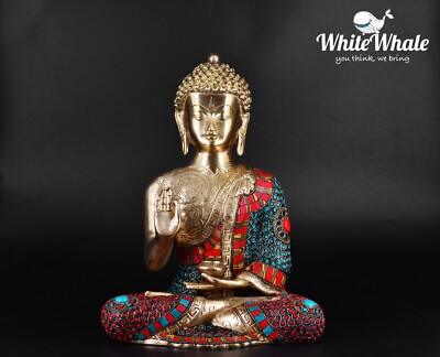 Buddha Statue Brass Handcrafted Buddhism Tibetan Budha Figurine ...