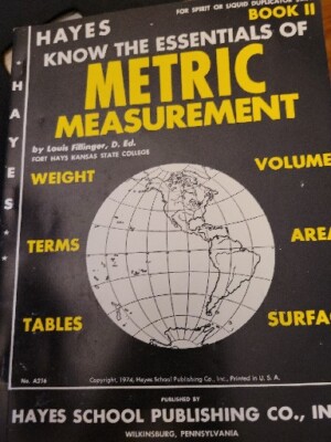 Hayes School Publishing A216,MW31 Metric Measurement, Know Essential Of ...