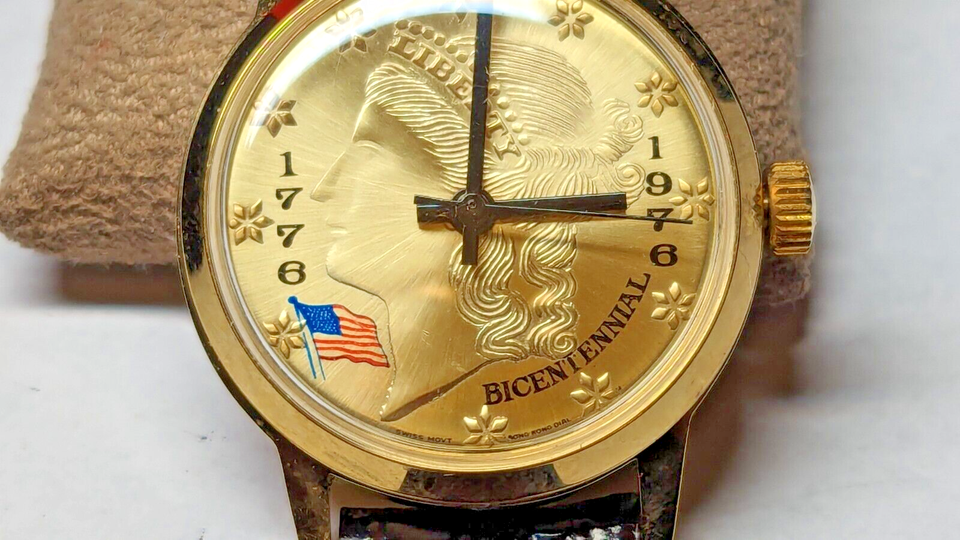 GENOVA ELECTRONICALLY TIMED SWISS WATCH 1776-1976 BICENTENNIAL LIBERTY ...