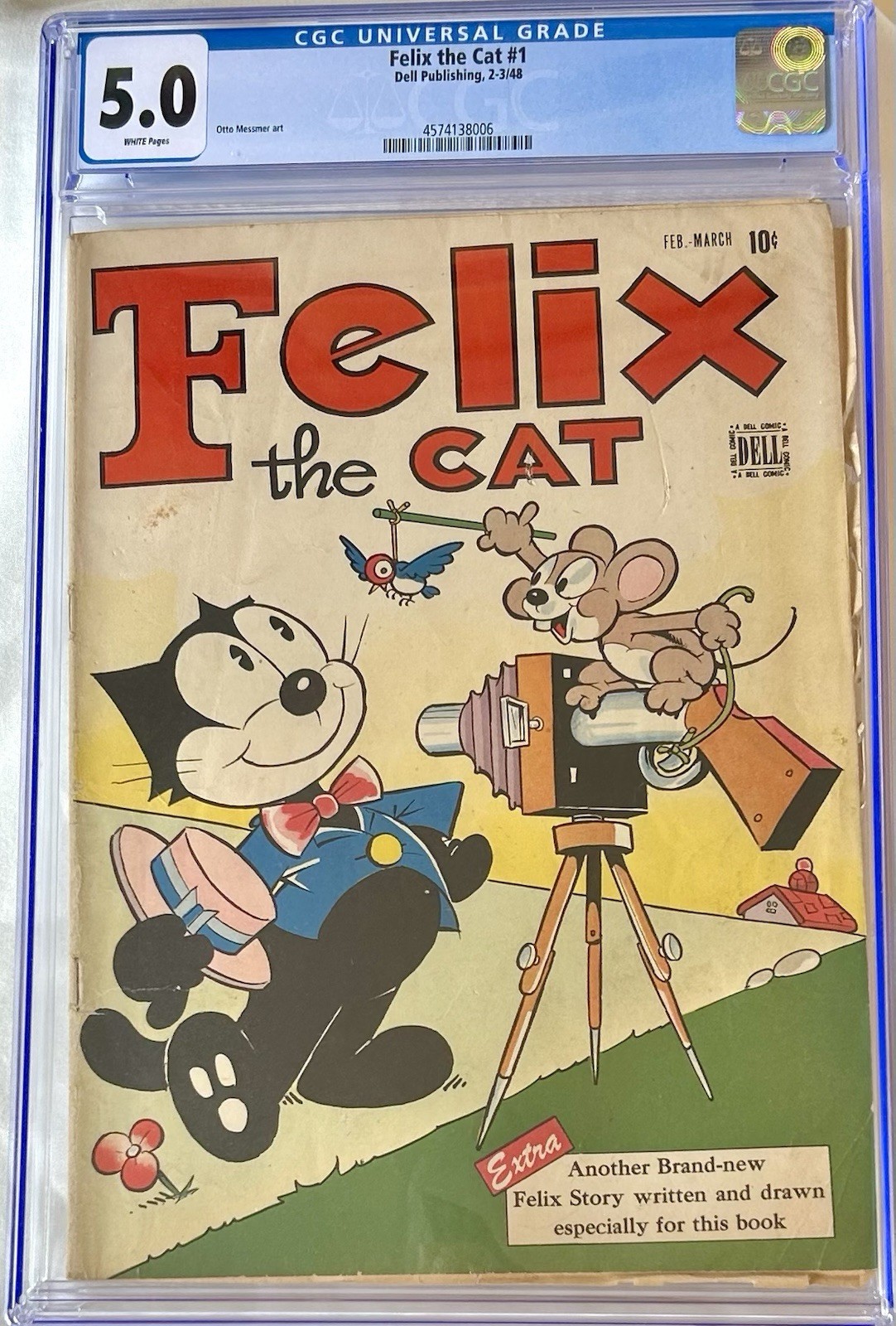Felix the Cat #1 CGC 5.0 WP (1948 Dell) Scarce Golden Age Cartoon Comic ...