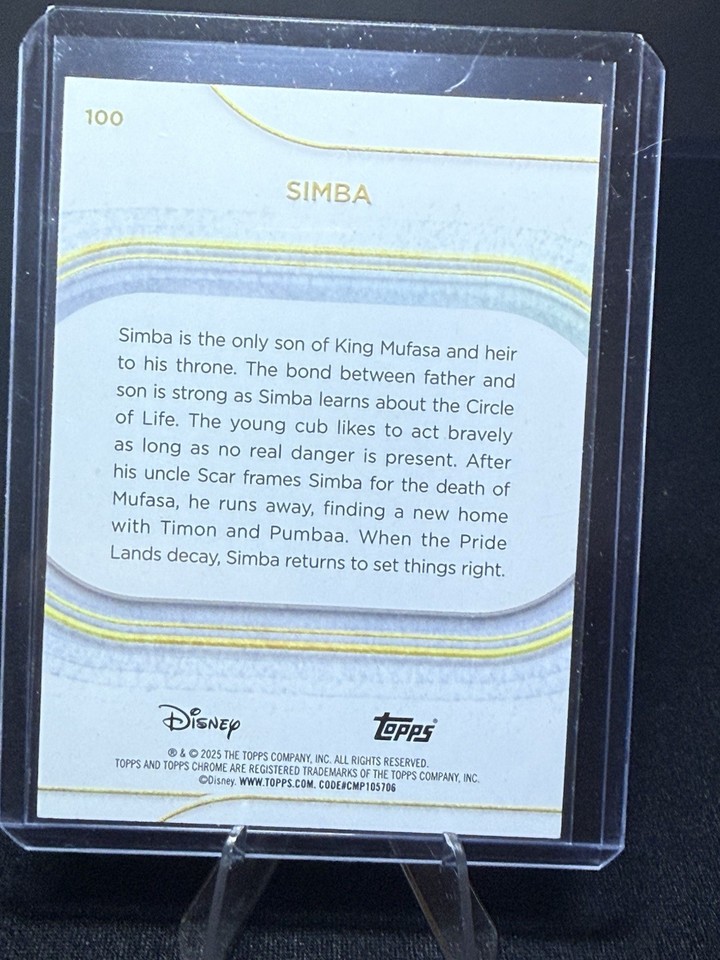 Simba 2025 Topps Chrome Disney Blue Mini DIAMOND/150 Lion King Ssp 🔥 🔥 ...