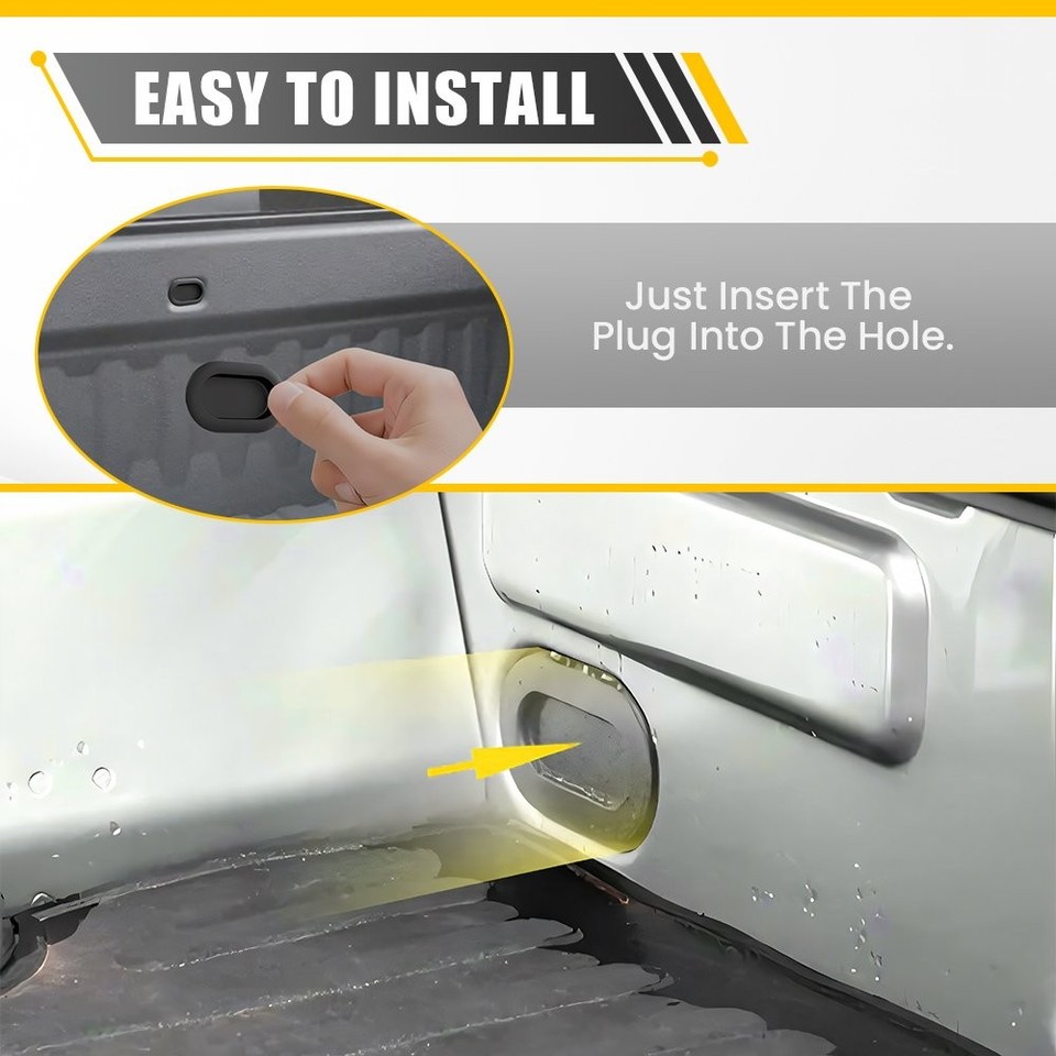 2x Plastic Bed Truck Oval Drain Plug Cover Cap Black Fit Ford 1997-2018 ...