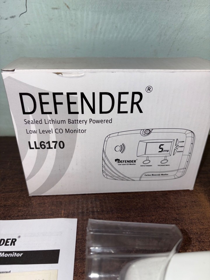 NEW DEFENDER LL6170 LOW LEVEL CO MONITOR SEALED LITHIUM BATTERY POWERED ...
