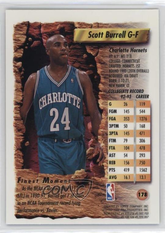 1993-94 Topps Finest - Refractor #178 Scott Burrell (RC) for sale ...