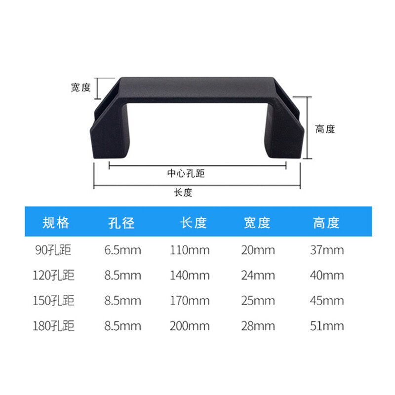 Black Nylon Plastic Thick Handle Toolbox Handle Cabinet Door Handle ...
