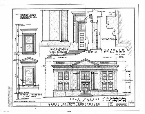 Marin County Court House,Fourth Street,San Rafael,California,CA,HABS,12 ...