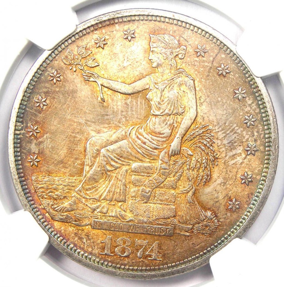 1874-P Trade Silver Dollar T$1 Coin (1874) - NGC Uncirculated Detail ...