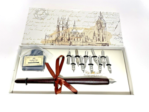Calligraphy Pen Quill Set Apt 8 With Love Feather Pen Writing Set Gift ...